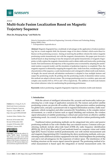 Pdf Multi Scale Fusion Localization Based On Magnetic Trajectory Sequence