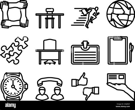 Business Icon Set Editable Bold Outline Design Vector Illustration Stock Vector Image And Art