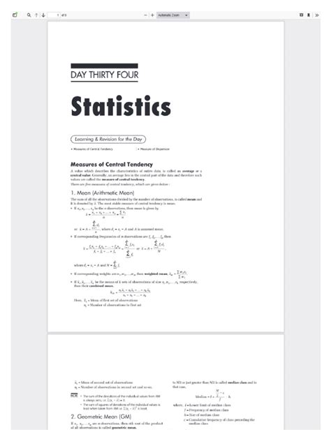 34 Maths Statistics Functions Pdf