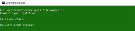 Comparing Content Of Files Using Perl Geeksforgeeks