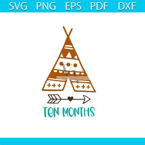 Happy Birthday Hippe Tent Ten Months Birthday Svg Inspire Uplift