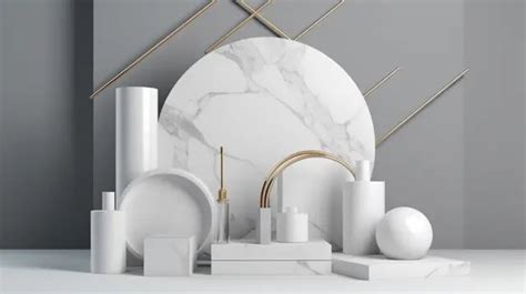 Product Display Enhanced With Abstract Geometric Light Blue 3d Rendering Background Product