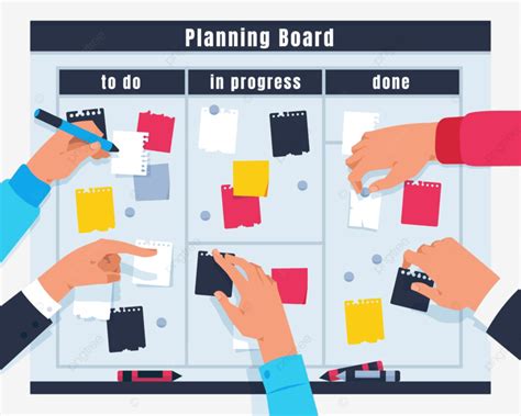 Scrum Board Vector Art Png Scrum Task Board Ream Project With