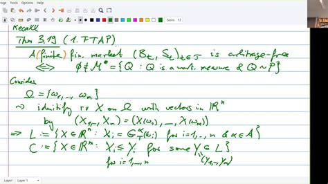 Mathematical Finance L11 Fundamental Theorem Of Asset Pricing Youtube