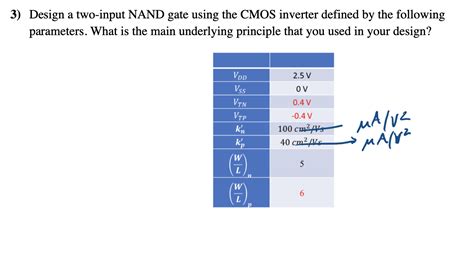 Solved Design A Two Input NAND Gate Using The CMOS Chegg Com
