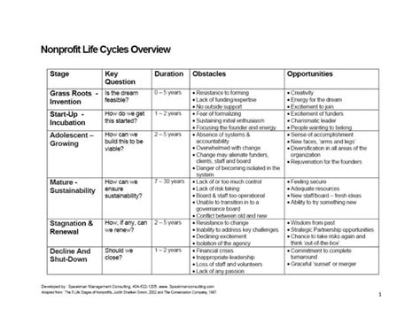 1 Nonprofit Lifecycle Ppt