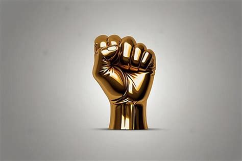 Golden Fist Of Unity Premium Ai Generated Image