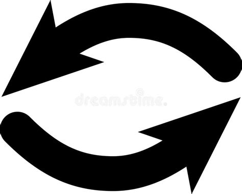 Two Curved Black Arrows Rotating In A Circular Motion Creating A