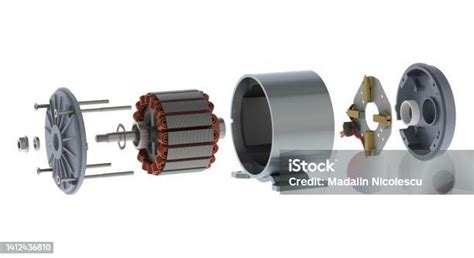 직류 모터 3d 렌더링 절연 전기 모터에 대한 스톡 사진 및 기타 이미지 전기 모터 발전기 3차원 형태 Istock