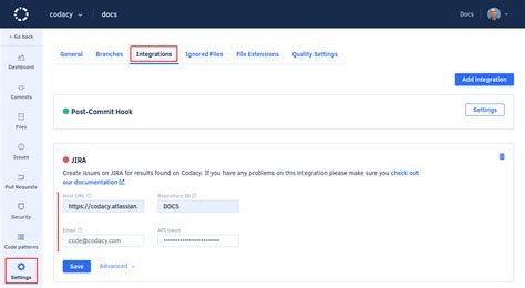 Jira Integration Codacy Docs