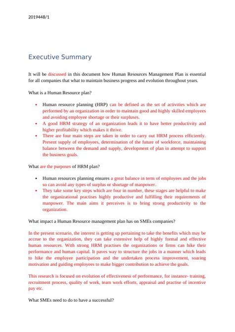 Human Resource Management Plan For Smes Importance And Impact On