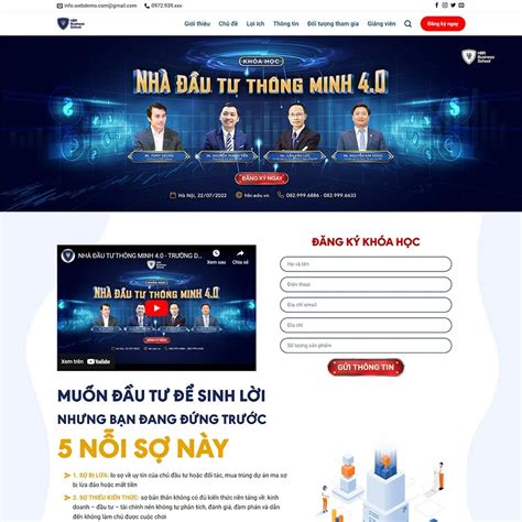 Source Code Mẫu Website Khóa Học đầu Từ Chuẩn đẹp 2025 Themevip