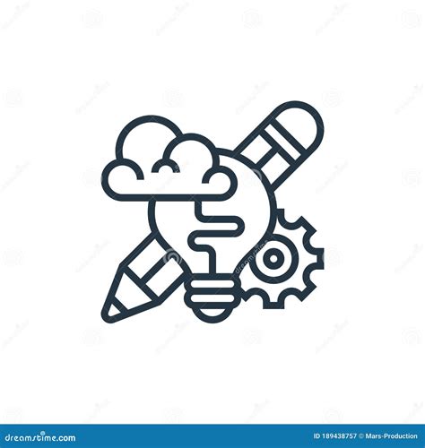 Design Thinking Vector Icon Isolated On White Background Outline Thin Line Design Thinking