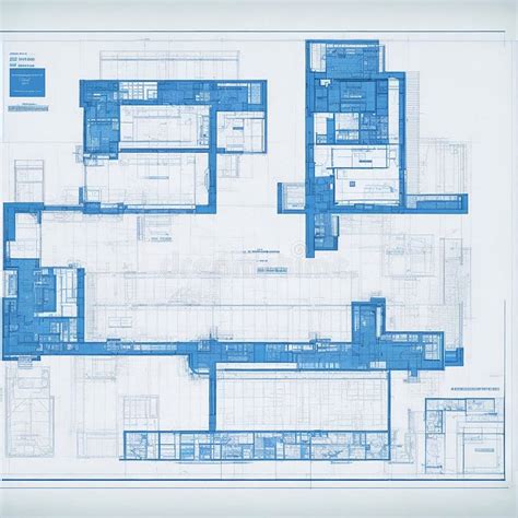 Architecture Design Blueprint Plan Illustration Of A Plan Stock