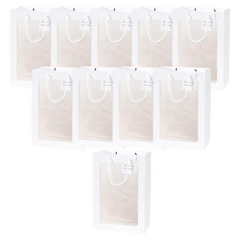 도매콜 Abm투명 꽃 쇼핑백 화이트 대 10개24x14x35cm