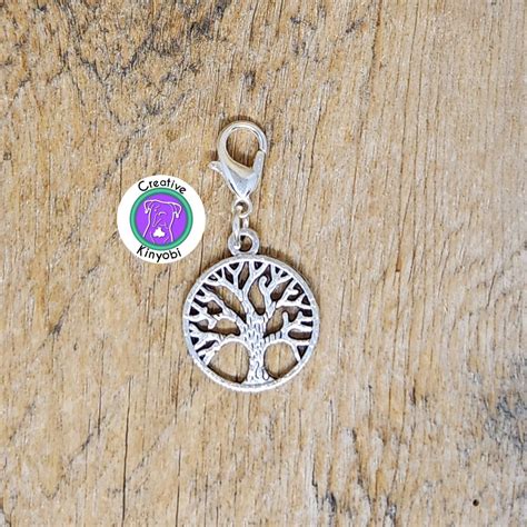 Tree Of Life Charm Silver Tree Bracelet Charm Round Tree Zipper Charm Tree Stitch Marker
