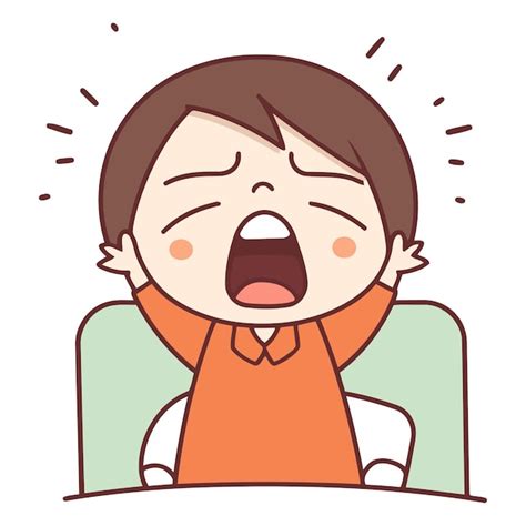 큰 소리로 울고 있는 소년의 일러스트레이션 터 프리미엄 벡터