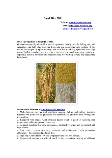 Small Rice Mill Pdf