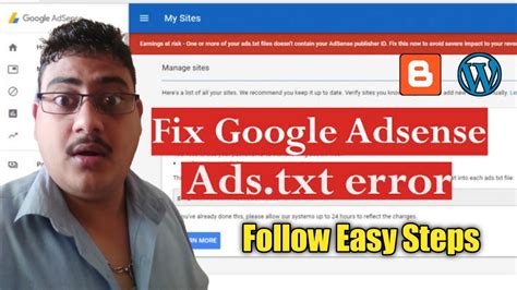 How To Fix Ads Txt Issue In Google Adsense YouTube
