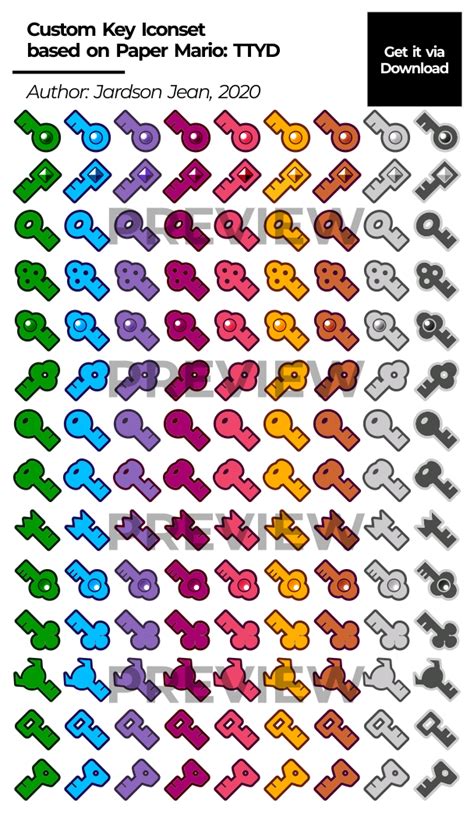 Custom Key Iconset Paper Mario Style By Ladyluck
