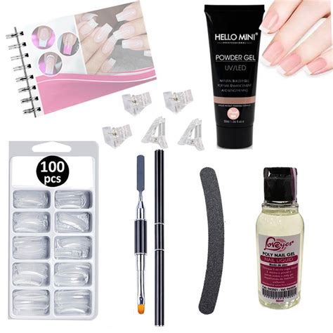 Kit Alongamento Poligel Polygel Molde F Pincel Duplo Manual Submarino