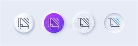 Triangle Area Line Icon Plan Dimension Sign Line Icons Vector Stock