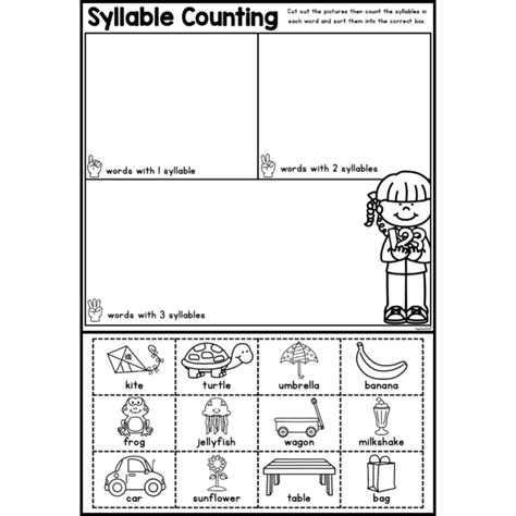 Syllable Counting Cut And Paste Worksheet Top Teacher