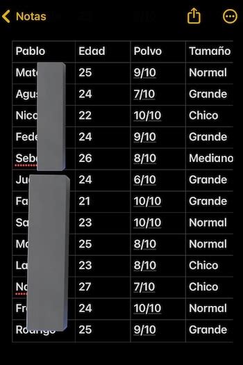 Una Joven Armó Una Planilla En Excel Para Calificar A Los Hombres Por