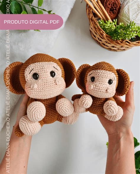 Receita Kit Macaco Nico Mini Macaco Nico Ateliê Diana Ducheiko