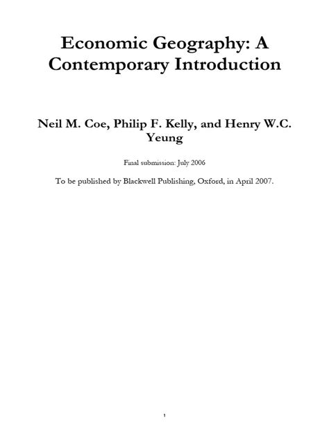 Economic Geography | PDF | Geography | Economics