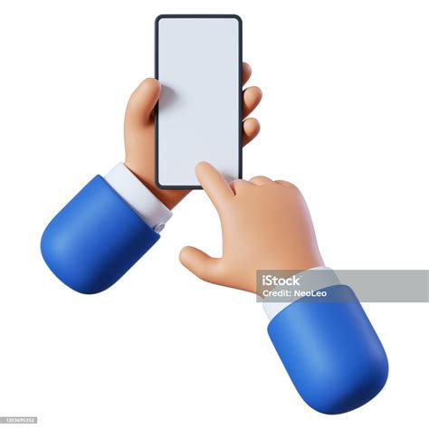 3d 렌더링 손빈 스마트 폰 아이콘을 개최합니다 모바일 장치 만화 문자 흰색 배경에 격리된 비즈니스 클립 아트 손에 대한 스톡 사진 및 기타 이미지 Istock