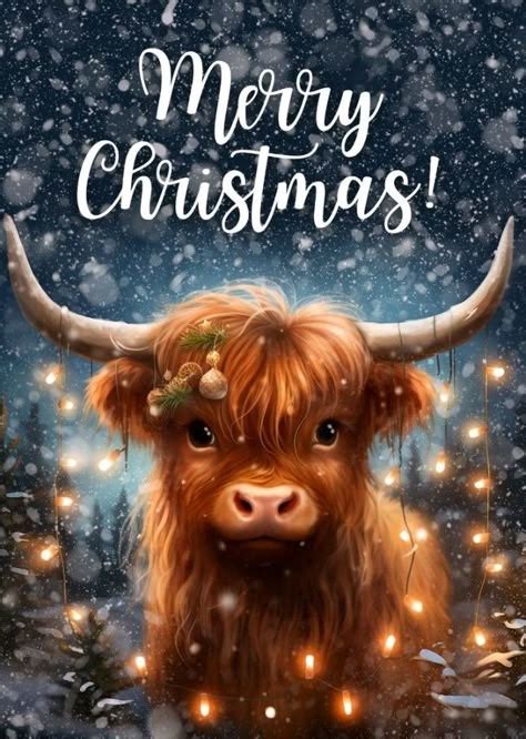 Christmas Highland Cow Wallpaper