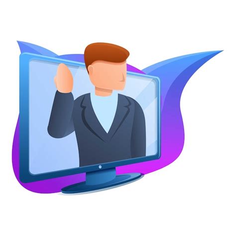 Premium Vector Man In Monitor Icon Cartoon Of Man In Monitor Vector Icon For Web Design