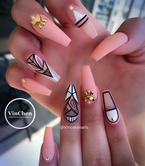 Pin On Nails Peach Acrylic Nails Gorgeous Nails Acrylic Nail Designs