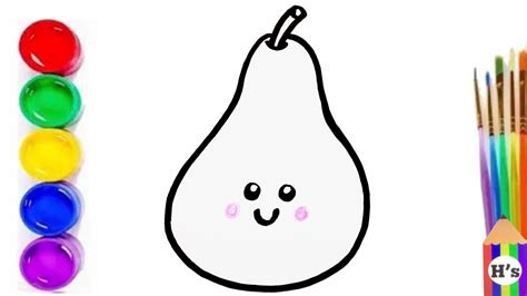 How To Draw A Cute Pear Bolalar Uchun Nok Rasm Chizish рисование груши для детей Youtube