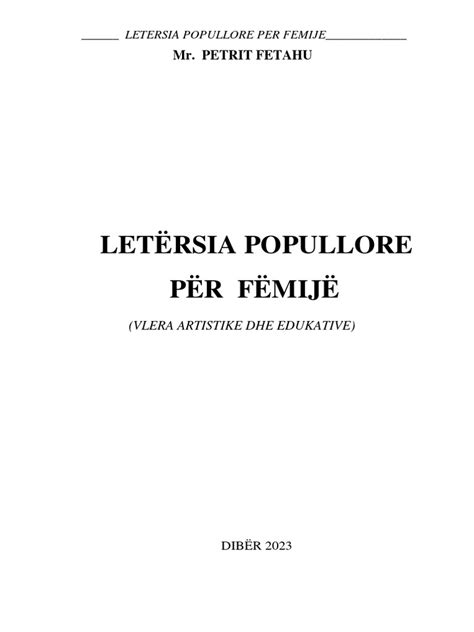 Per Botim Letersia Popullore Per Femije 2 Pdf