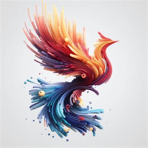 Premium Photo A Phoenix Minimalistic Colorful Organic Forms Energy