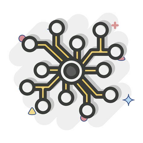 Icon Neural Network Related To Machine Learning Symbol Comic Style