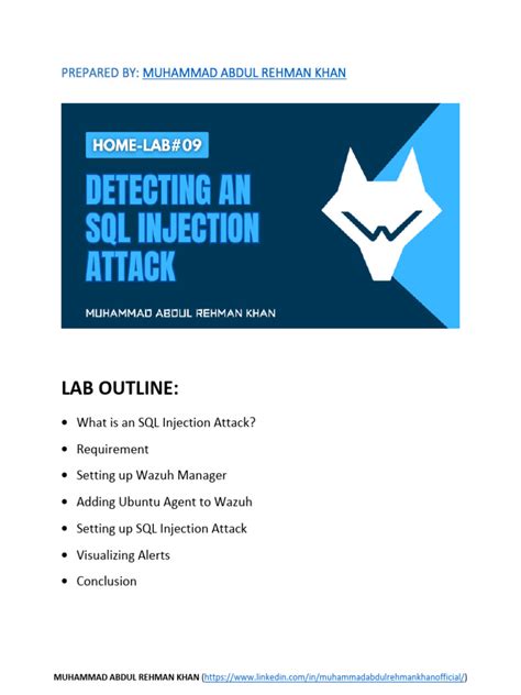 Detecting Sqli Attack Lab By Muhammad Abdul Rehman Khan Pdf Software Engineering Cyberspace