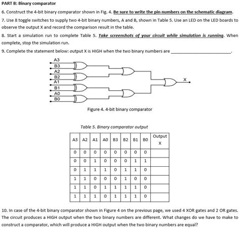SOLVED PART B Binary Comparator 6 Construct The 4 Bit Binary