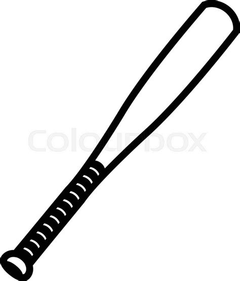 Baseball Bat Black And White Clipart