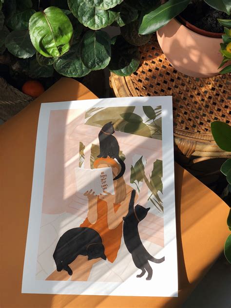 Cat Lover Art Print Cat Poster Crazy Cat Lady Art Print Etsy