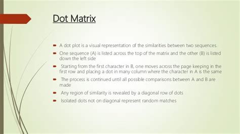 Dot Matrix Analysis Tools Bioinformatics