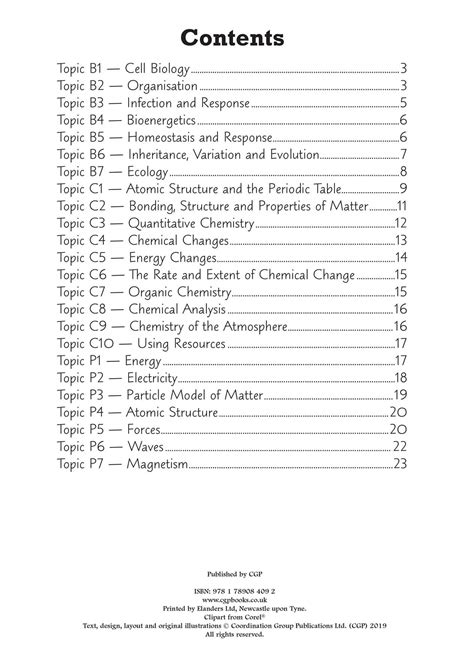 GCSE Combined Science AQA Foundation Answers For Grade Targeted Workbook CGP Books