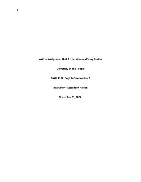 ENGL1102 Written Assignment Unit 2 ENGL1102 UoPeople Studocu