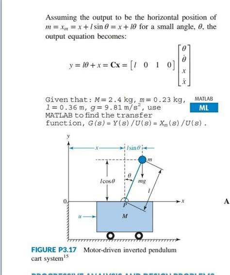 Solved 43 An Inverted Pendulum Mounted On A Motor Driven