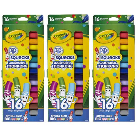 Pip Squeaks Washable Markers Conical Tip 16 Per Box 3 Boxes Sharper Production Line
