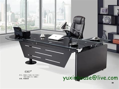 Hot Sale Tempered Glass Office Desk Boss Desk Table Commercial Office