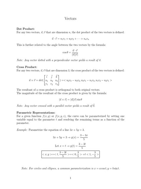 Calc Iii Quick Sheets Pdf Euclidean Vector Calculus