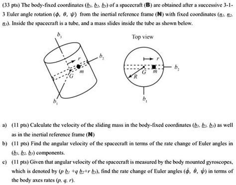 Solved The Body Fixed Coordinates H B B Of A Spacecraft Are Obtained